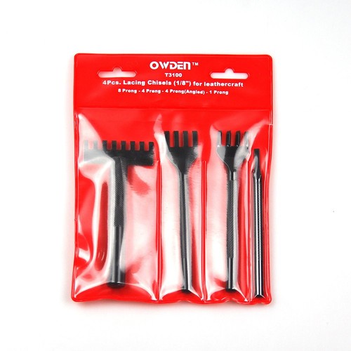 4Pcs 3mm leather lacing stitching chisels kit (1/8) for ...