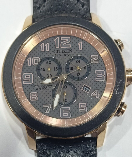 H504-S085942 CITIZEN ECO-DRIVE CHRONOGRAPH GRAY DIAL MEN'S WATCH C2-133 ...