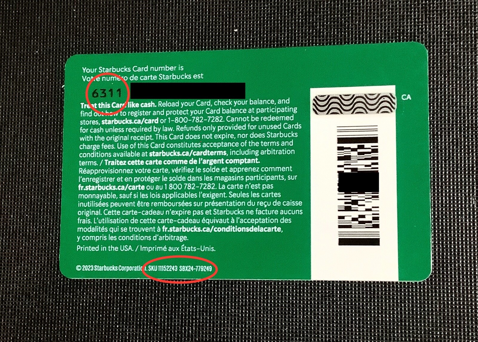 🇨🇦 CANADA 2024 STARBUCKS DRAGON ( BARCODE ) GIFT CARD —— NEW – St. John ...