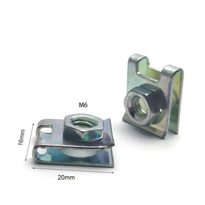 U Type Clips with Nut M6 6mm Cleat Nuts for Car Motorcycle Scooter ATV ...