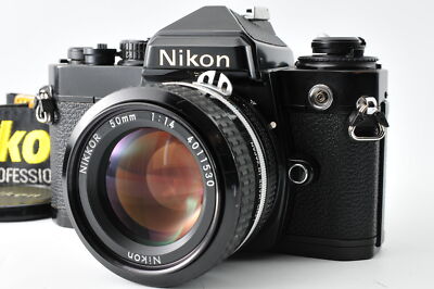 [Near MINT] Nikon FE Black 35mm SLR Film Camera Ai 50mm f/1.4 MF Lens ...