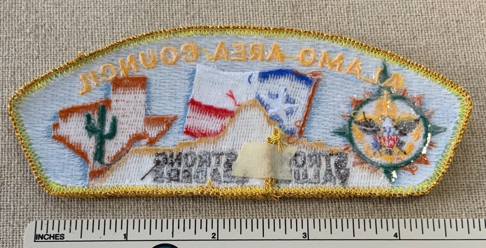 ALAMO AREA COUNCIL Boy Scout Shoulder Strip PATCH CSP Uniform Texas GMY ...