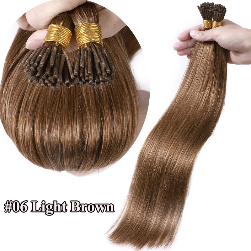 200 Strands I Tip Hair 100g Stick Tip Remy Human Hair Extensions Micro ...