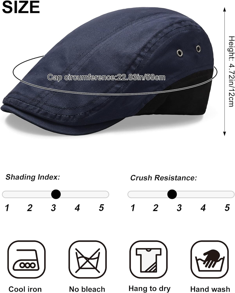 4 Pieces Newsboy Hats for Men Summer Cabbie Cap Newsboy Flat Capivy Cap ...