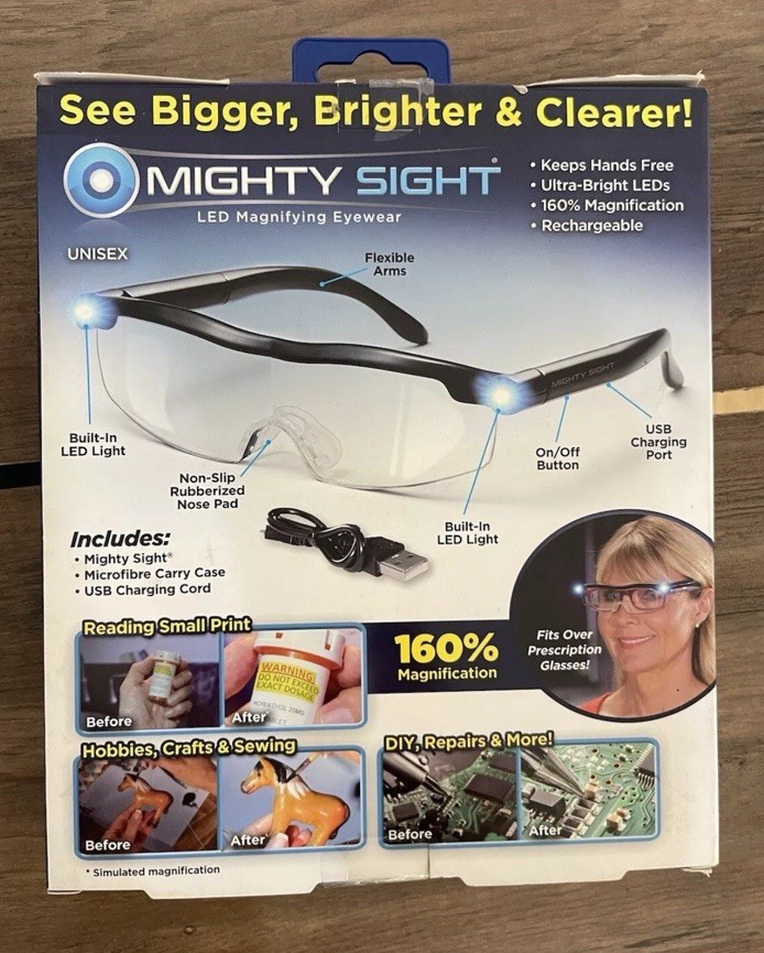 JML Mighty Sight Magnifying Eyewear Glasses With LED Lights ...