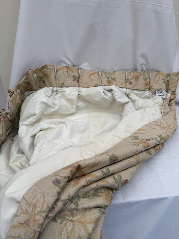 Laura Ashley Curtains pair Floral Pinch Pleat Floral W2.4 D1.5 bespoke ...