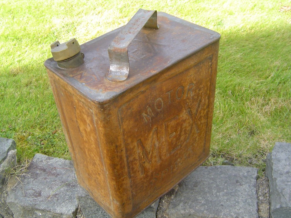 Vintage Motor Mex Spirit 2 Gallon Petrol Tin Can With Original Brass ...