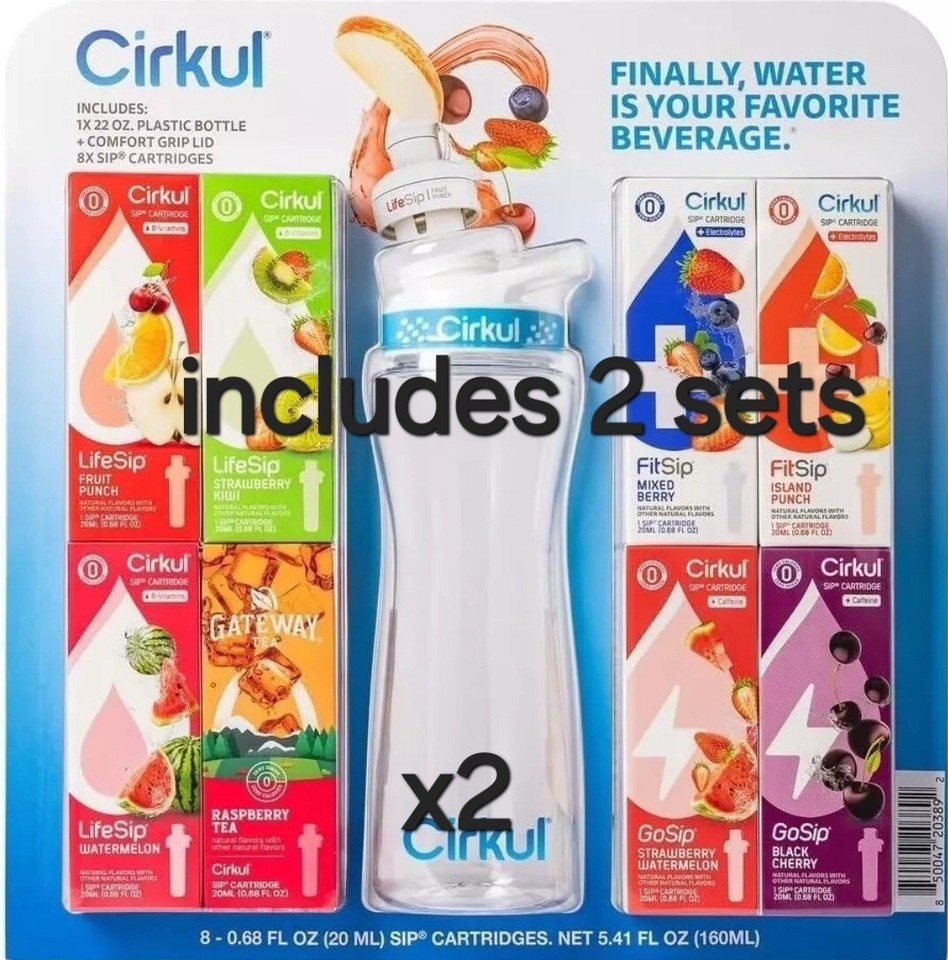 Lot of 2 Cirkul 22oz Water Bottle + 8 Cartridges per set. NEW | eBay