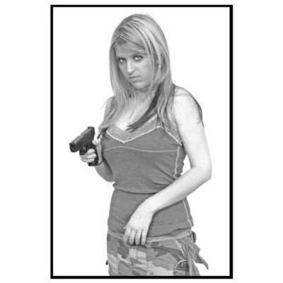 Realistic Situation Paper Target, Female w/Gun, 23x35 (100 PACK), SHIPS ...