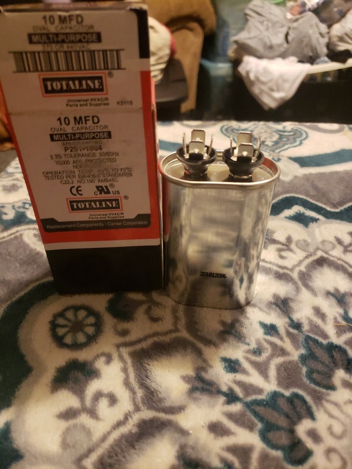 NEW! TOTALINE NO.P291-1004 10-MFD OVAL CAPACITOR MULTI-PURPOSE 370 OR ...