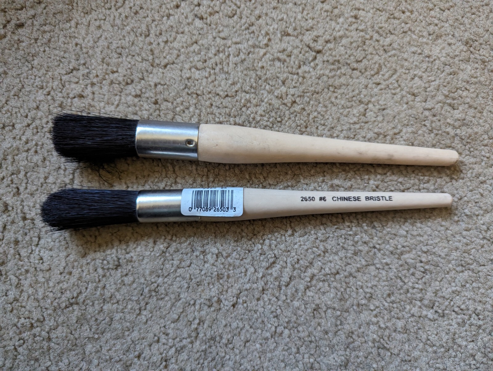 Lot Of 2 Vintage NOS Round head paint brush 2650 100% Chinese Bristle ...