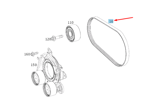 MERCEDES-BENZ CLS C257 V-RIBBED BELT A0009931700 GENUINE for sale ...