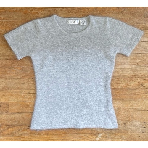 Vintage Lambswool & Angora Rabbit Hair Top Size Small 1990s Gray Knit ...