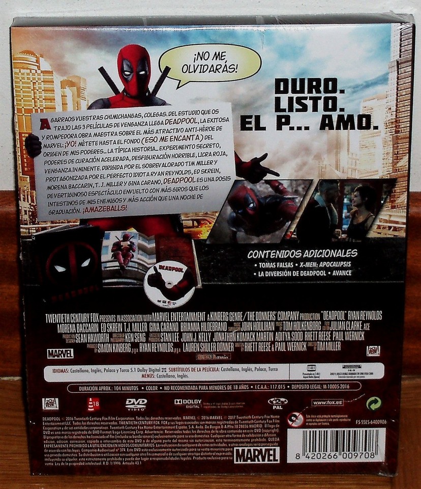 Deadpool Digibook Dvd+Libro Nuovo Sigillato Azione Avventure (Senza ...