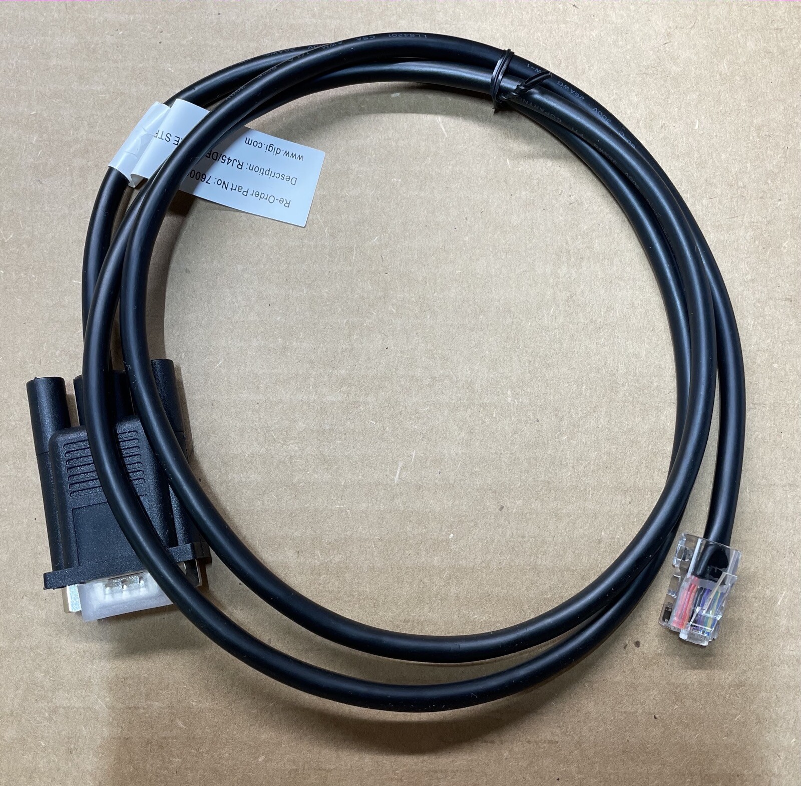 Digi Cable Assembly D-Sub 09 pos Male to RJ45, 10p10c 4.00' (1.22m ...