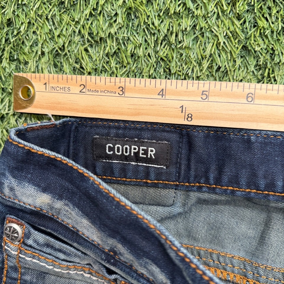 Affliction Cooper Jeans Mens 36x34 Blue Denim Dark Wash Blue Fade ...