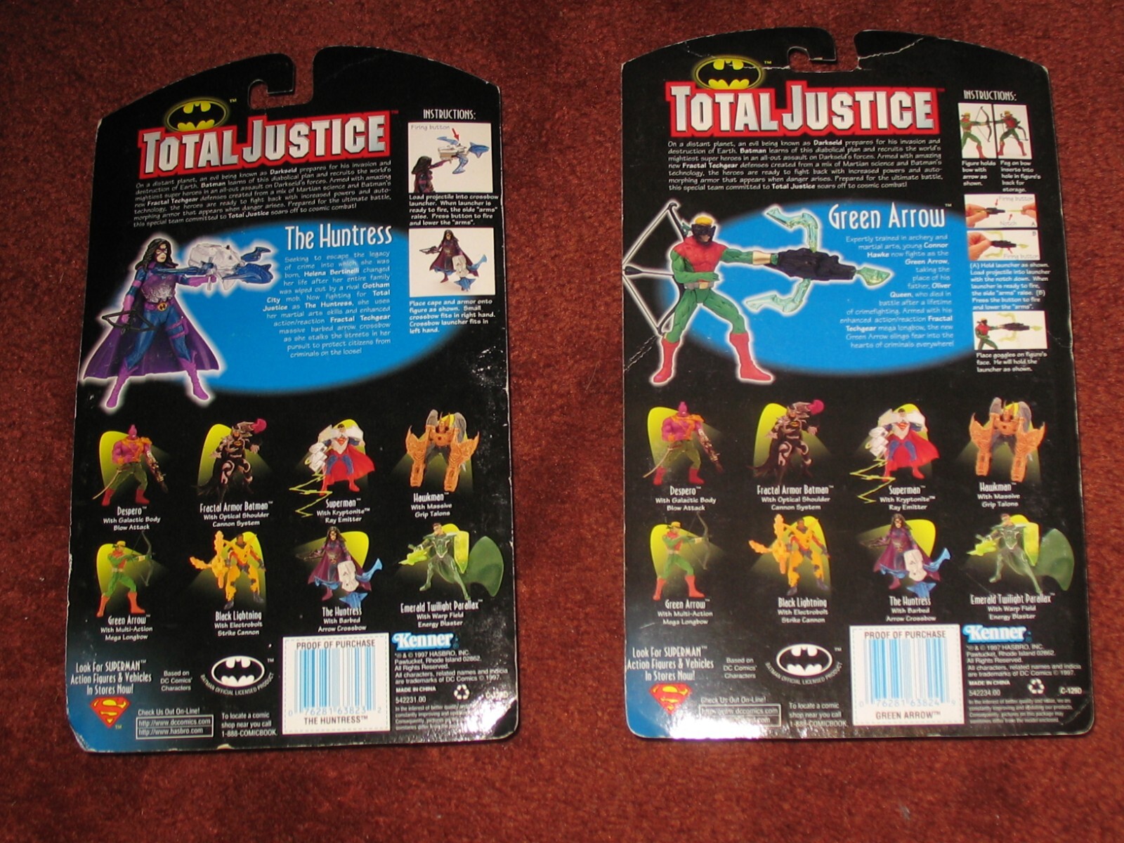 (2) DC COMICS TOTAL JUSTICE Action Figures KENNER ~GREEN ARROW AND THE ...