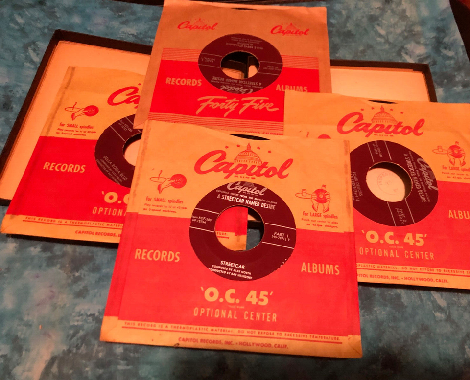 Vintage 45 rpm SOUNDTRACK-"A STREETCAR NAMED DESIRE"- Box Set-4 RECORDS ...