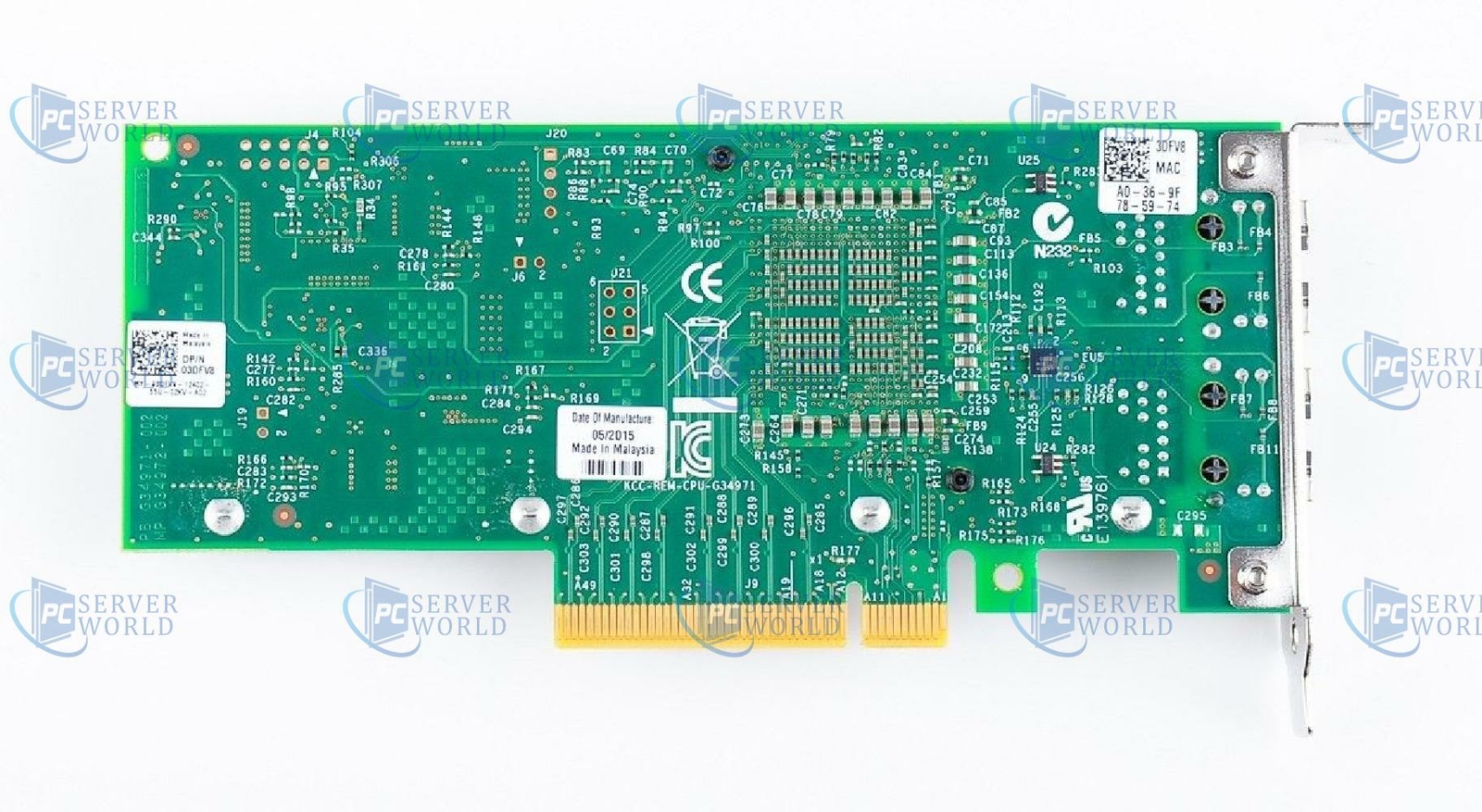 3DFV8 DELL X540-T2 10GB DUAL PORT NETWORK ADAPTER 03DFV8 540-BBHD K7H46 ...