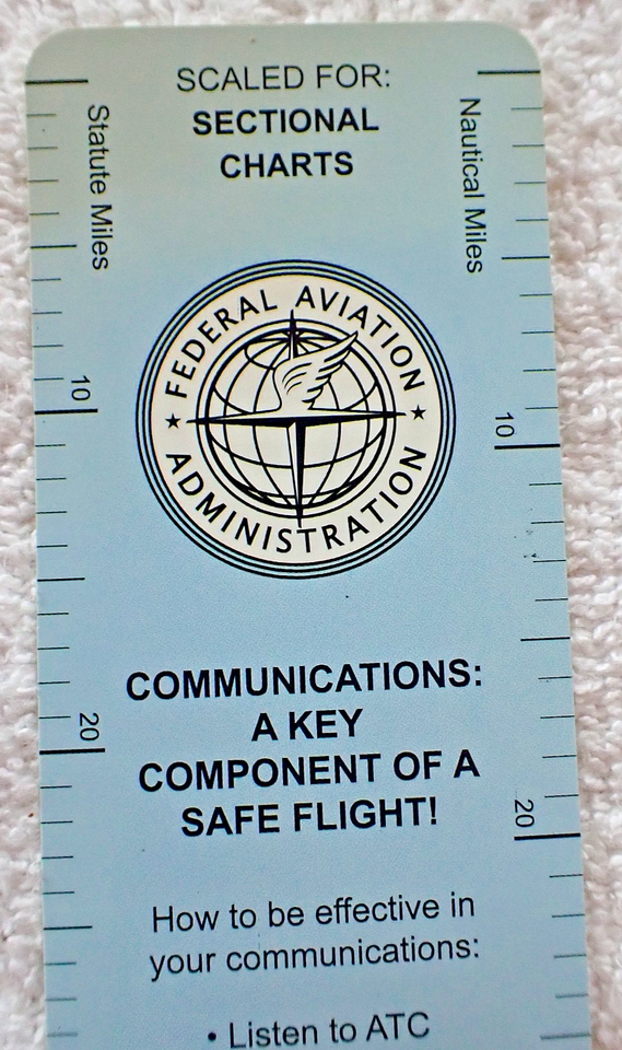 Flight Planning Scale Ruler World Aeronautical+Sectional Chart Statute ...