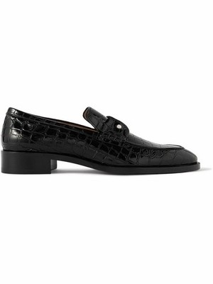 Christian Louboutin Chambelimoc Croc-Effect Loafers Black UK9.5 EU43.5 ...
