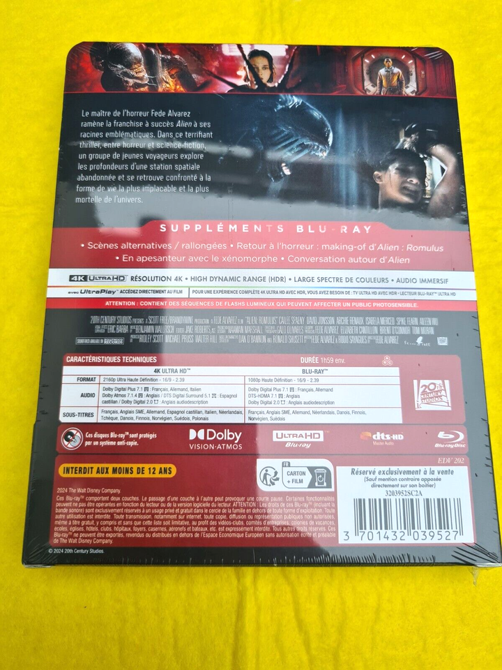 Alien Romulus steelbook 4K Ultra HD + Blu Ray Edition Limitée Neuf d ...