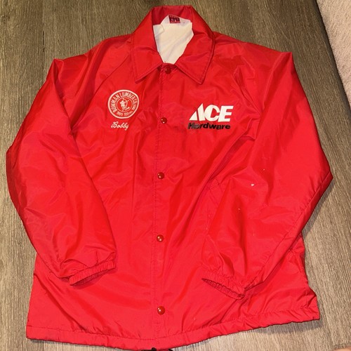 VTG Nylon Jacket Red Ace Hardware Made in USA. Mens Size M | eBay