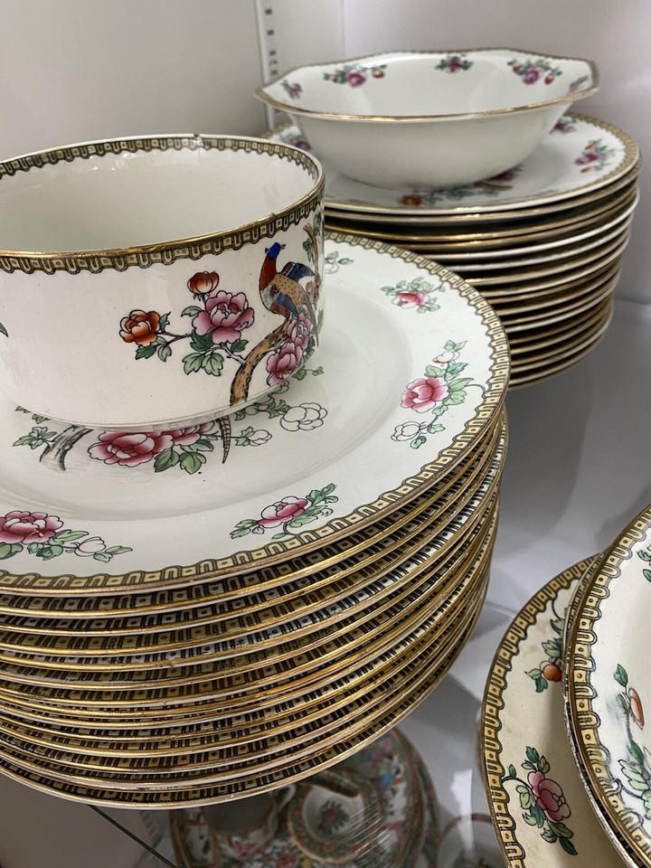 Vintage F. Winkle & Co. Whieldon Ware 10" Pheasant 5806 Dinner Pate ...