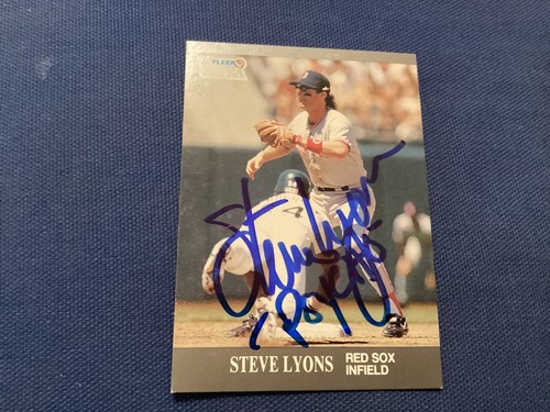 STEVE LYONS SIGNED, MINT 1991 FLEER ULTRA CARD # U-7 RED SOX/ FREE ...