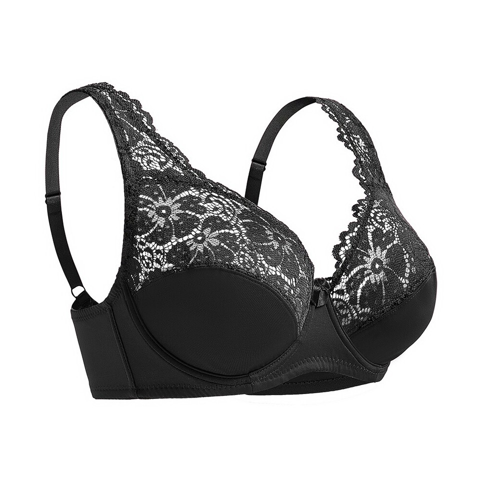 Ladies Bras Semi-Sheer Lace Bra Underwired Brassiere Push Up Bras Sexy ...