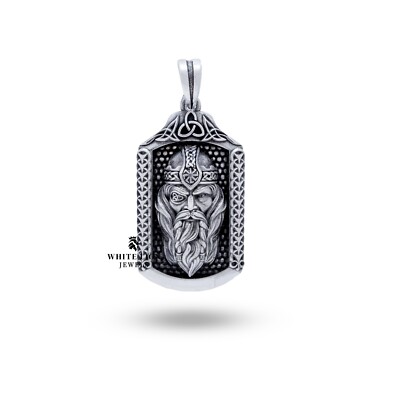 Odin Vikings Scandinavia God Wisdom Death Magic Pendant Oxidized 925 ...