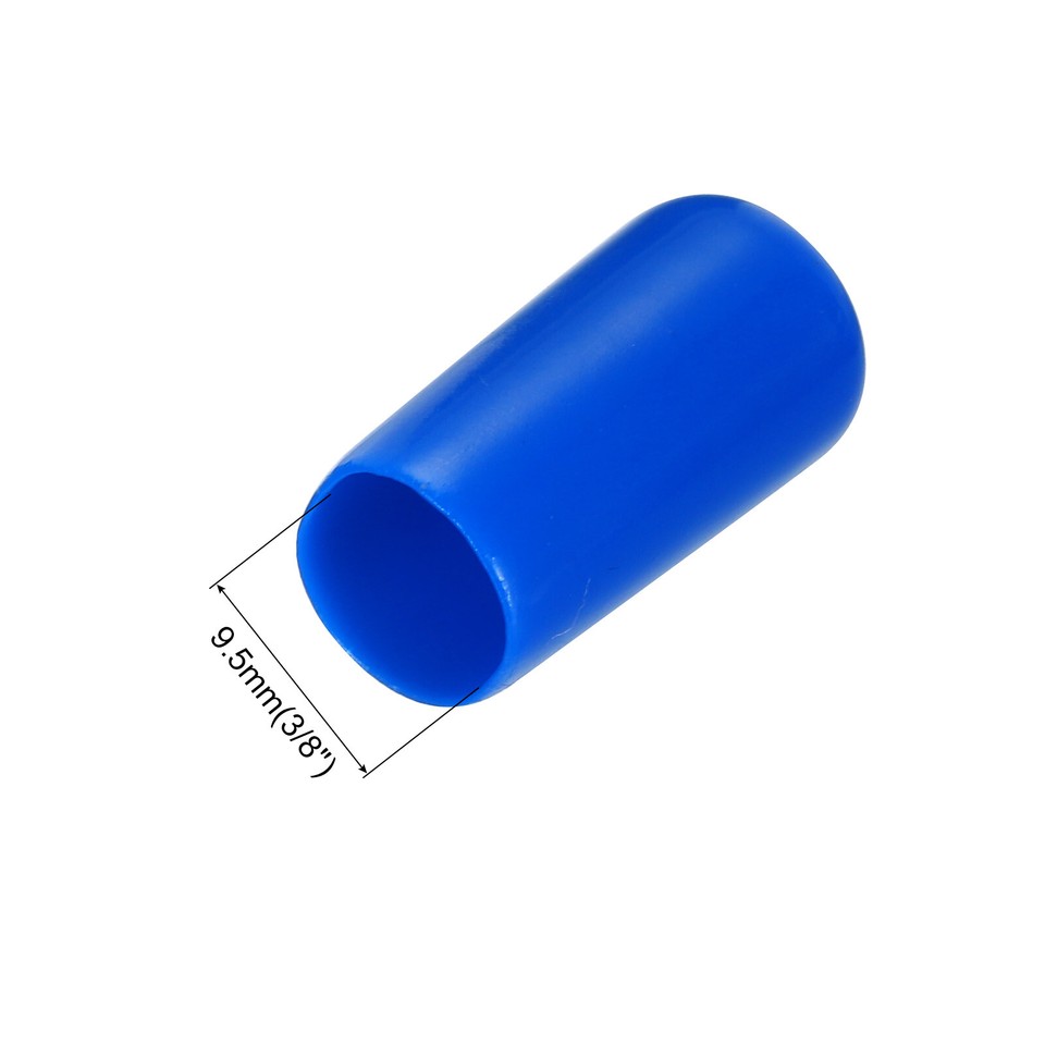 50pcs Rubber End Caps 9.5mm(3/8") ID PVC Round Tube Bolt Cap Cover Blue ...