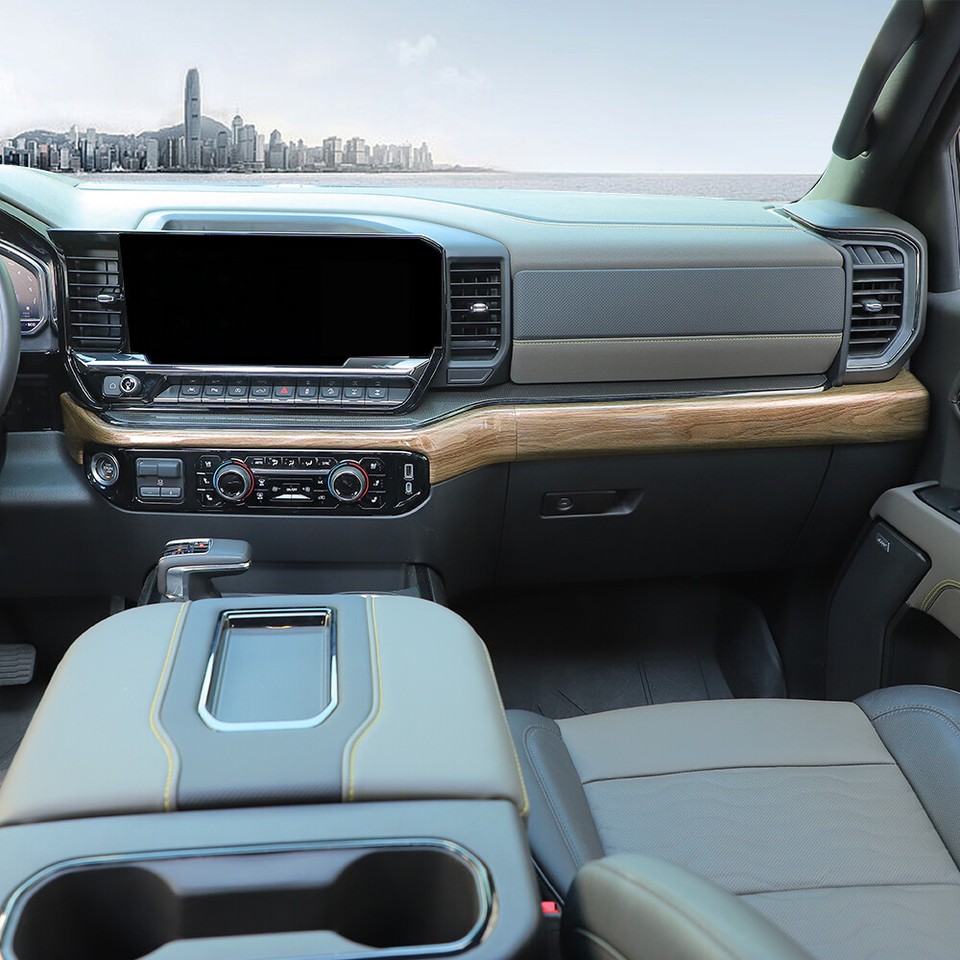 Wood Grain Center Console Dashboard Panel Cover Trim For Chevy ...