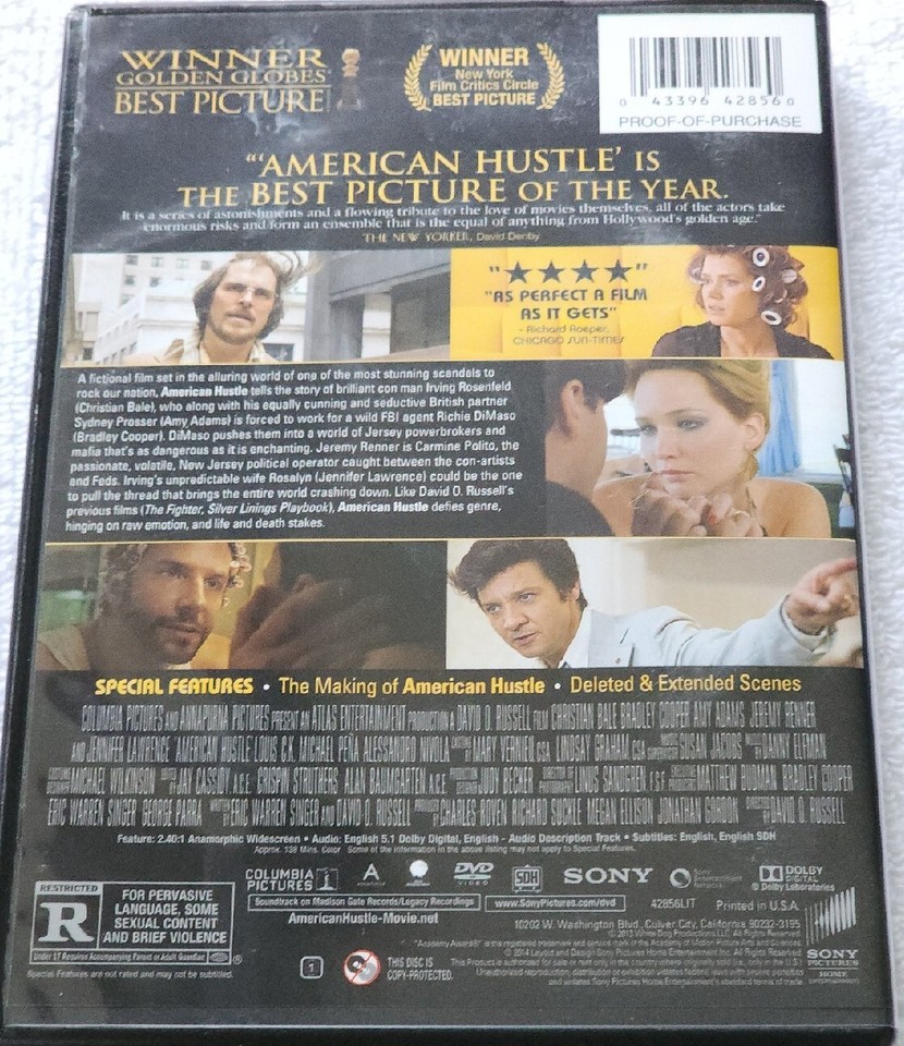 American Hustle DVD Christian Bale , Bradley Cooper , Jennifer Lawrence ...