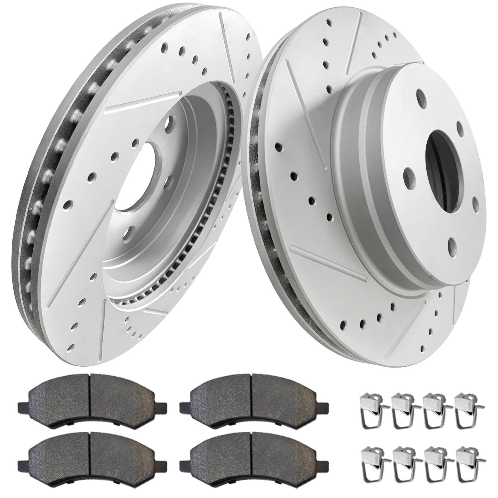 Front Drilled Disc Brake Rotors & Pads for Dodge Ram 1500 Durango ...