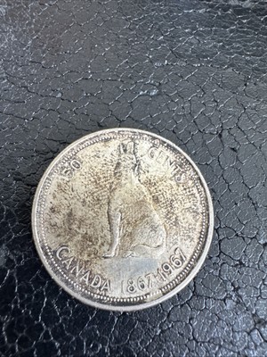 Canada 1867 - 1967 Silver Half Dollar 50 Cents - Blue Toning Coin ...