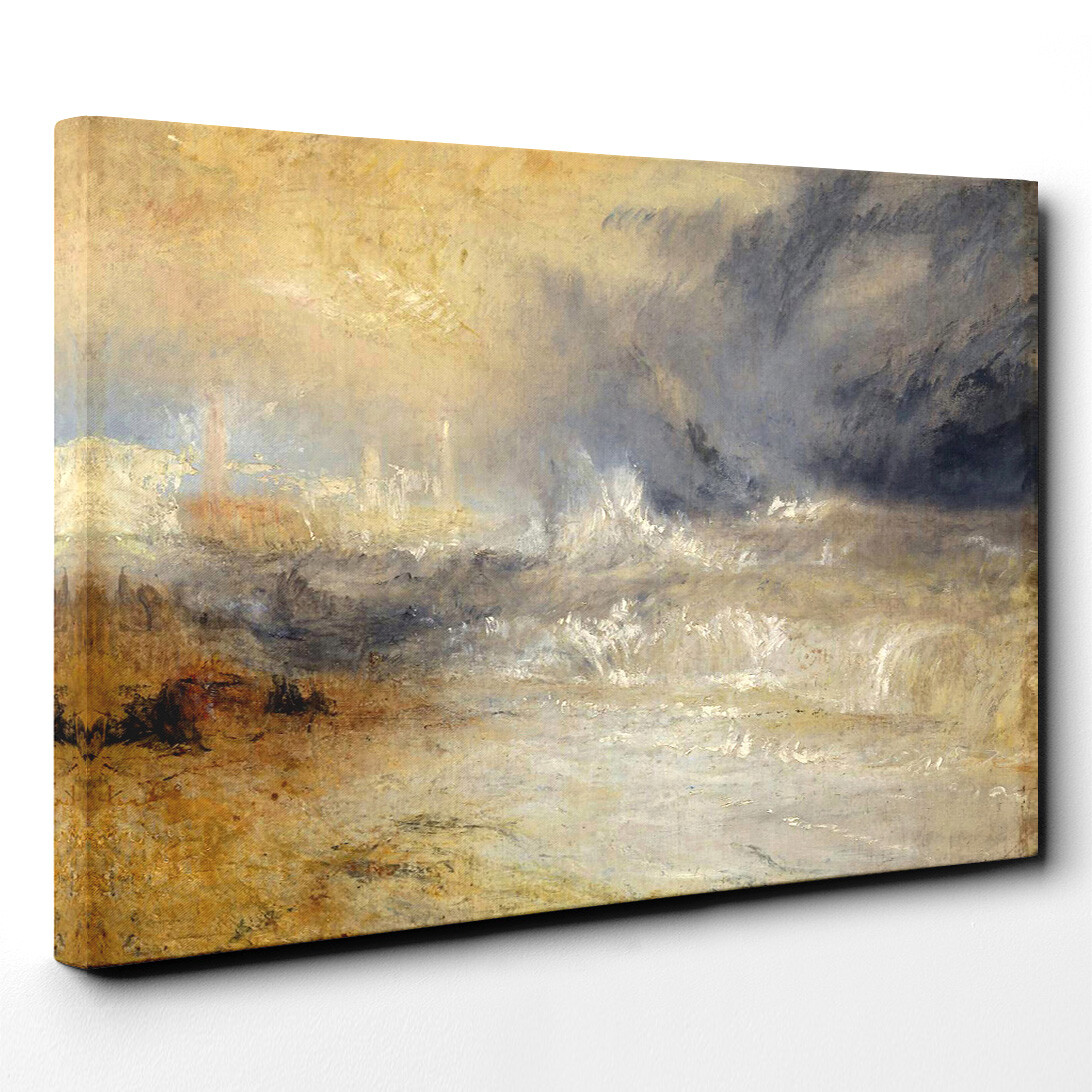 J.M.W. Turner Waves Breaking Against The Lee Shore Canvas Wall Art ...