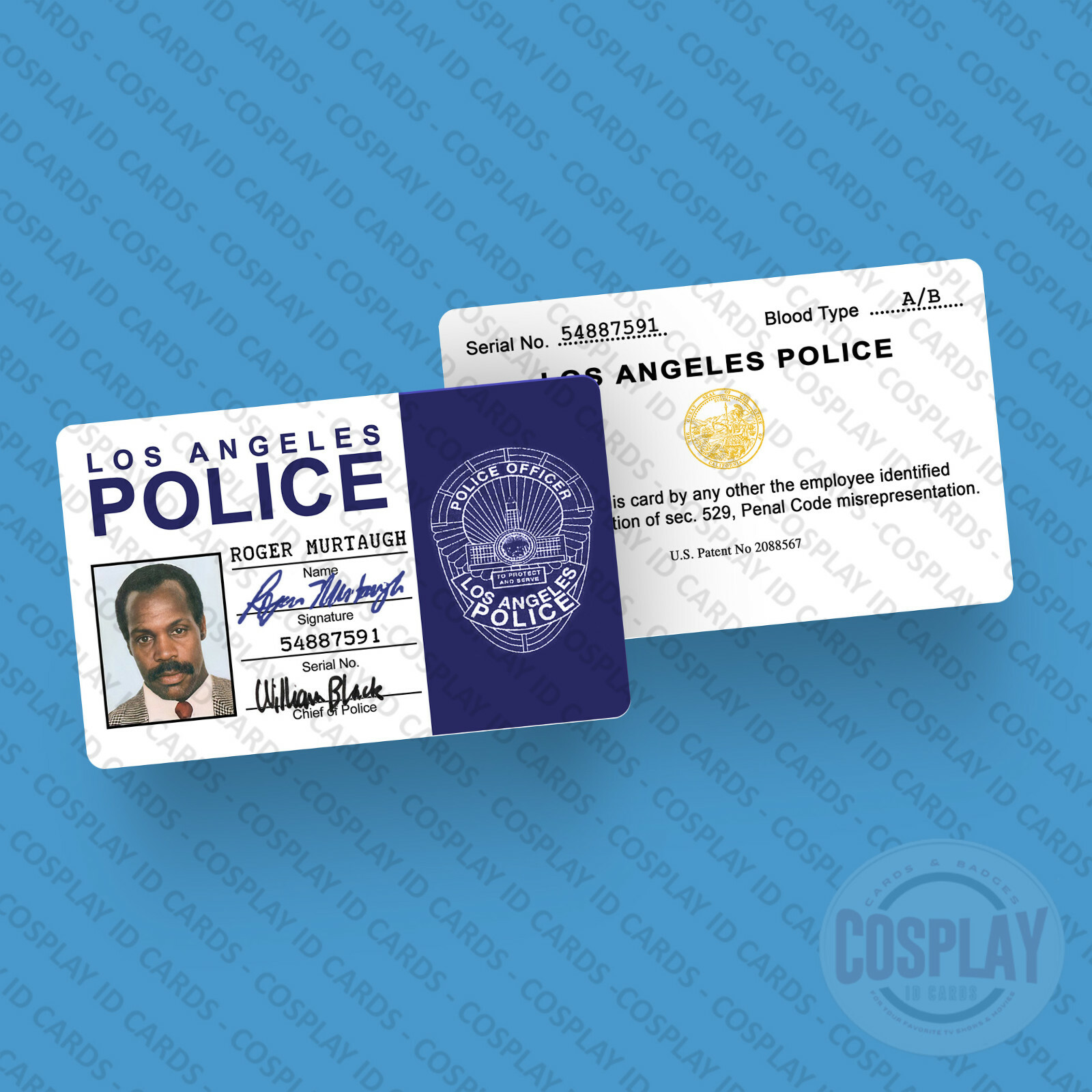 Lethal Weapon 4 Screen Accurate Police ID Badge, Martin Riggs, Roger ...