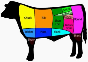 Beef cuts chart Poster | eBay