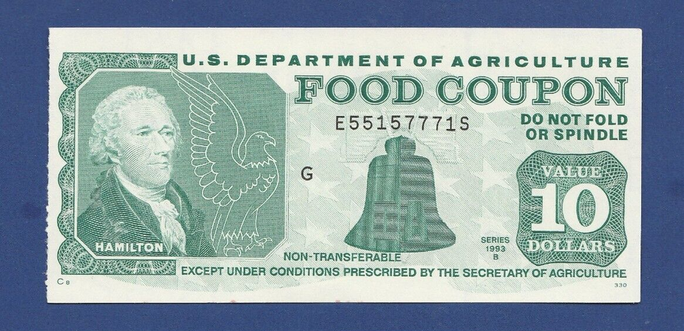 Vintage FOOD STAMP COUPON 3 COUPONS $10.00 $5.00 $1.00 USDA scrip ...