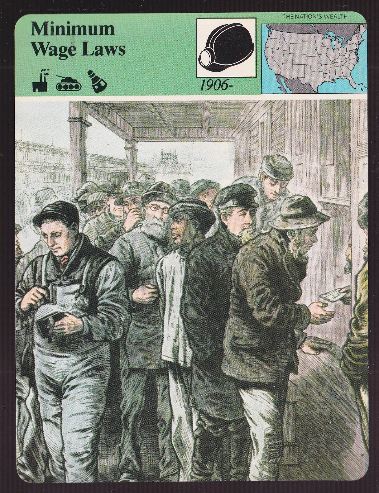 MINIMUM WAGE LAWS Workers Artwork Labor History 1981 STORY OF AMERICA ...