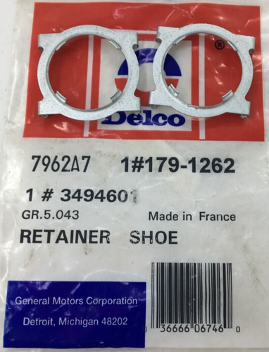 2 PK ACDELCO 179-1262 GM 3494601 REPLACEMENT REAR DISC BRAKE INNER PAD ...