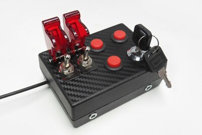 BBJ SimRacing PC USB Button Box with Key Red/Carbon | eBay UK