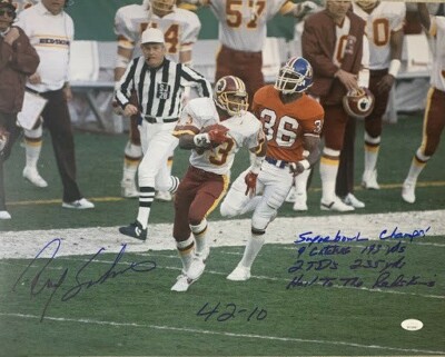 Ricky Sanders Superbowl XXII Signed Stat 16x20 Washington Redskins ...