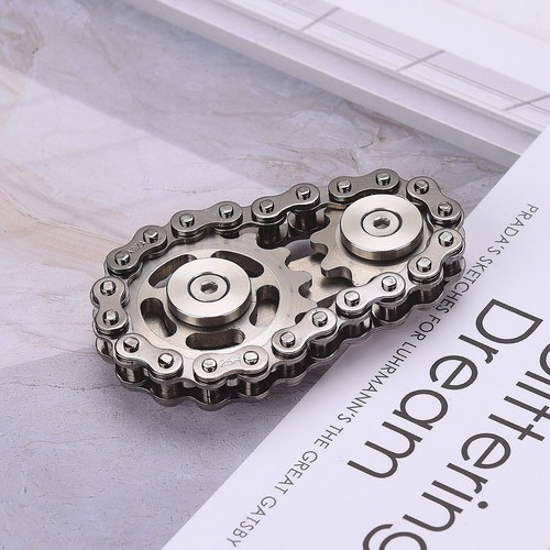 Bike Chain Gear Fidget Spinner Gyro Stainless Steel Sprocket Decompress ...
