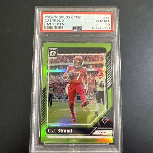 2024 Donruss Optic CJ Stroud Lime Green 04 /50 SSP Texans Pop 1 PSA 10 ...