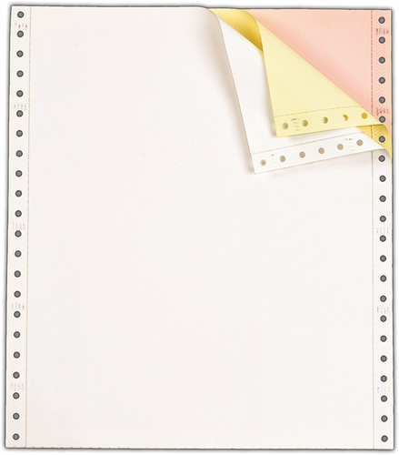 TOPS Continuous Computer Paper, 3-Part Carbonless, Removable 0.5 Inch ...