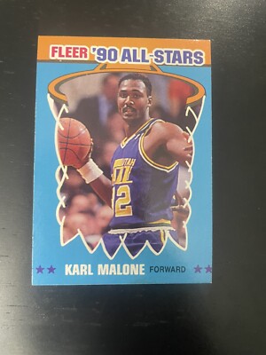 KARL MALONE 1990-91 Fleer NBA All Stars Card #7 Utah Jazz HOF Card ...