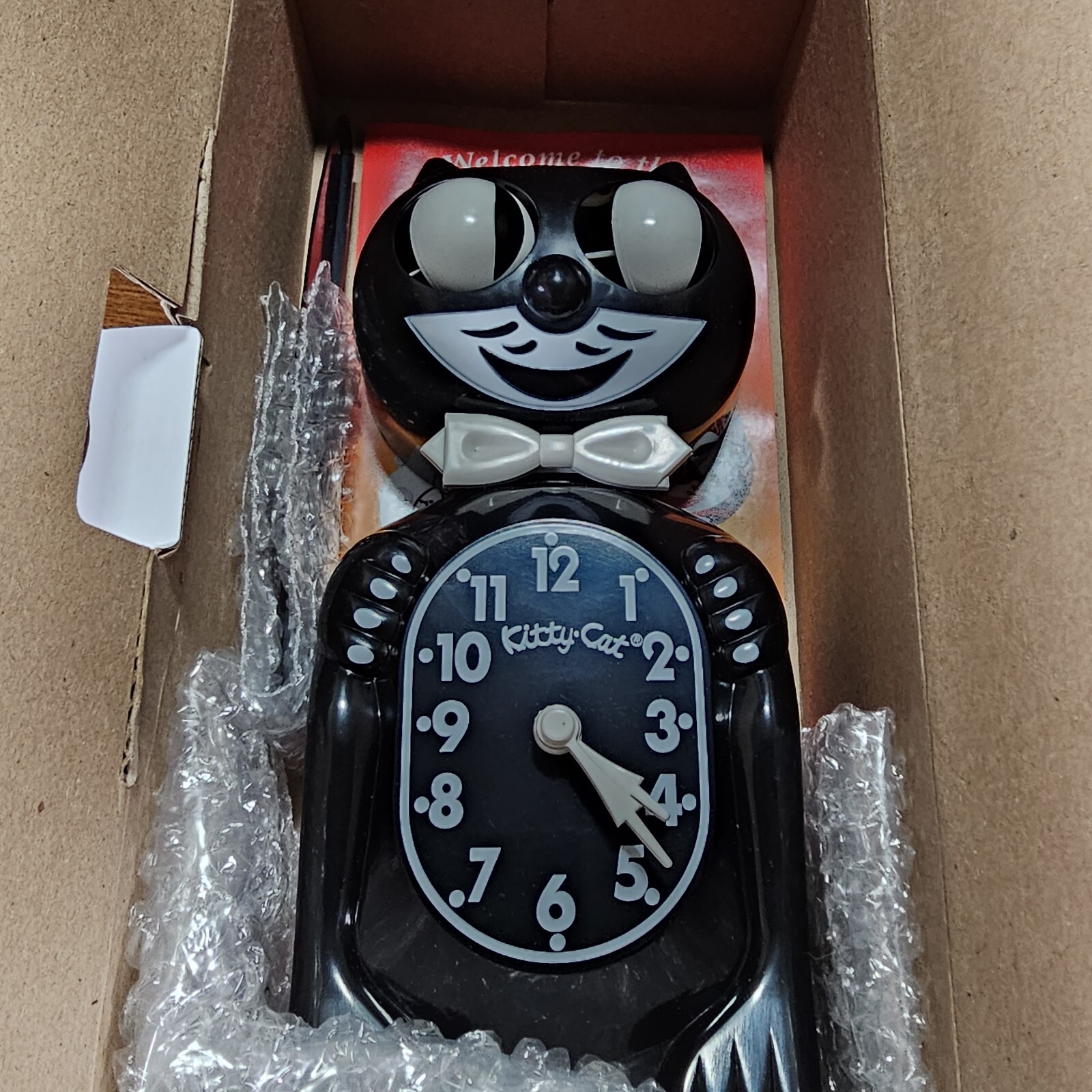 Classic Vintage Retro Kit-cat Klock 12 3/4" Black Boy Clock Rolling ...