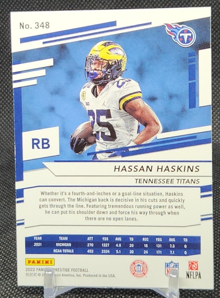 2022 Panini Prestige Football Hassan Haskins Rookie Card #348 Tennessee ...